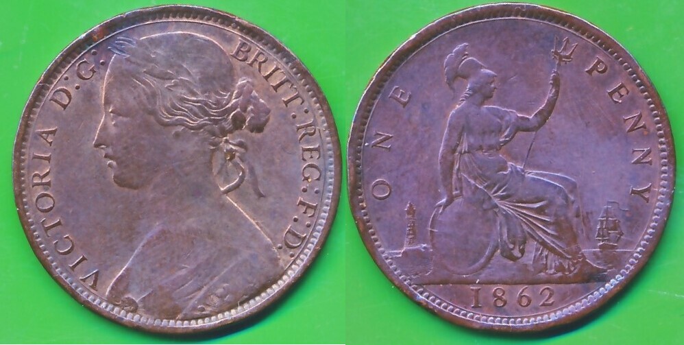 Großbritannien, England 1 Penny 1862 Münze Victoria (1837-1901) ss | MA ...