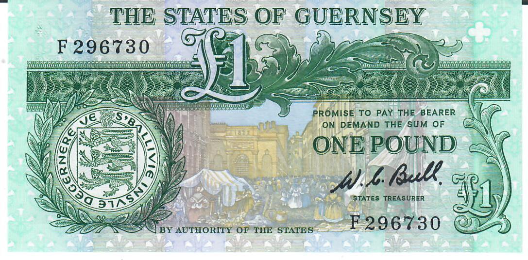 Guernsey 1 Pound o.D.(1980-89) Banknote Geldscheine unc | MA-Shops