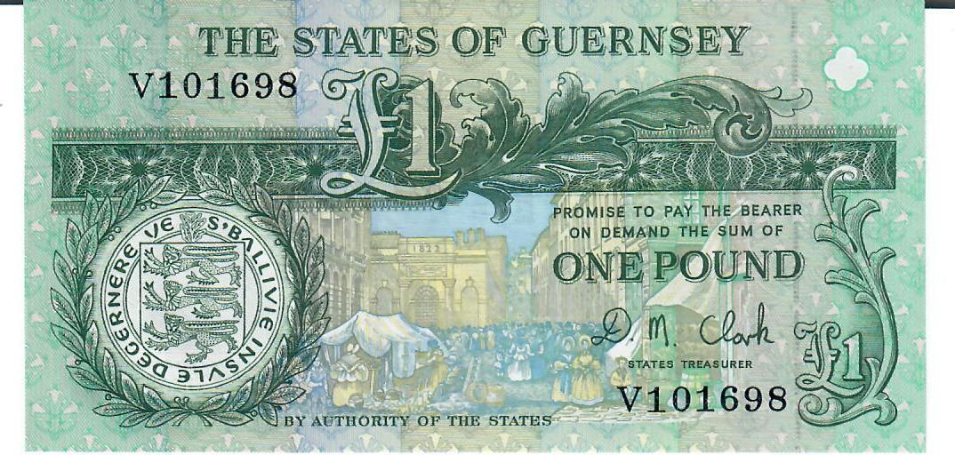 Guernsey 1 Pound o.D.(1980-89) Banknote Geldscheine unc | MA-Shops
