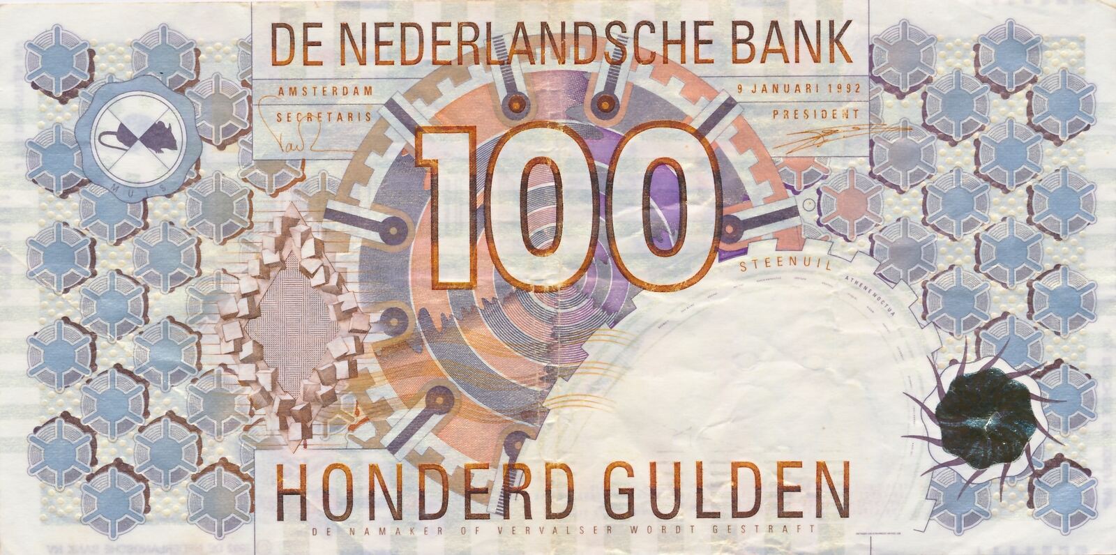 Niederlande Holland 100 Gulden 1992 Geldschein Banknote III+ | MA-Shops