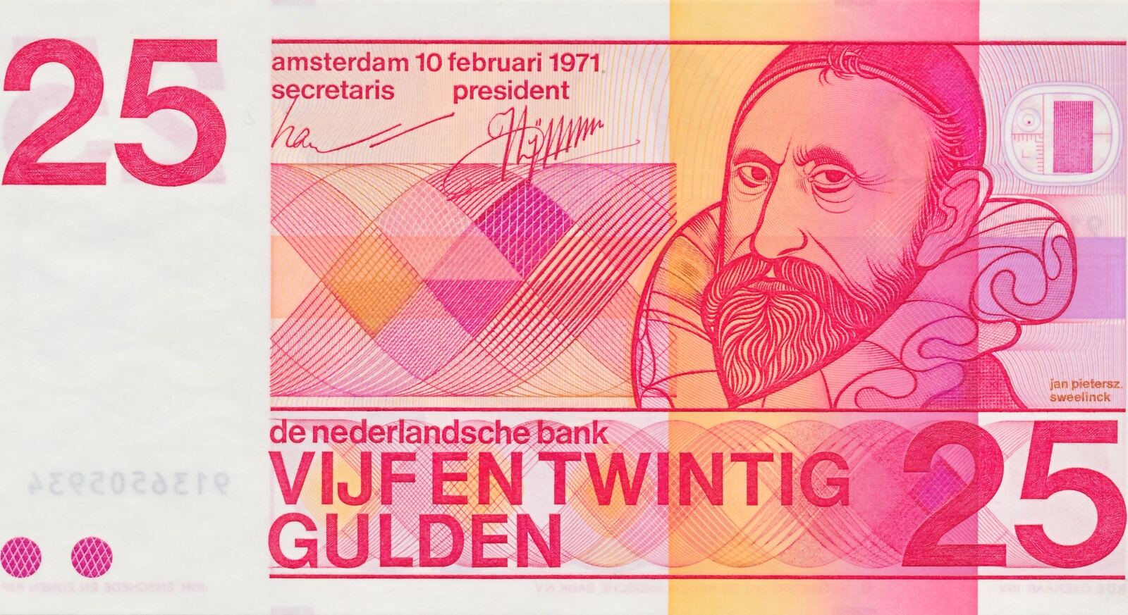 Niederlande 25 Gulden 1971 Geldschein Banknote unc | MA-Shops