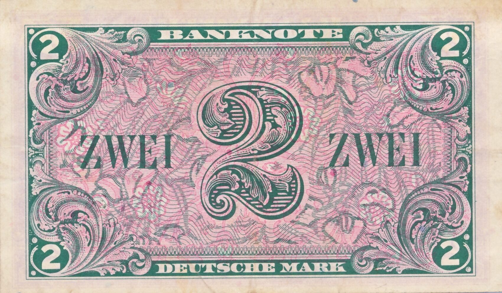 Deutschland BRD 2 Deutsche Mark, Bank deutscher Länder 1948 Banknote KN ...