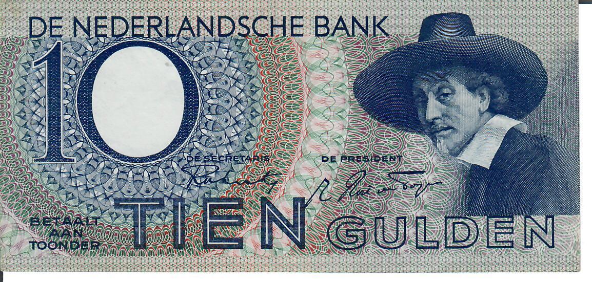 Niederlande 10 Gulden 1944 Banknote Geldscheine II+, leichter ...