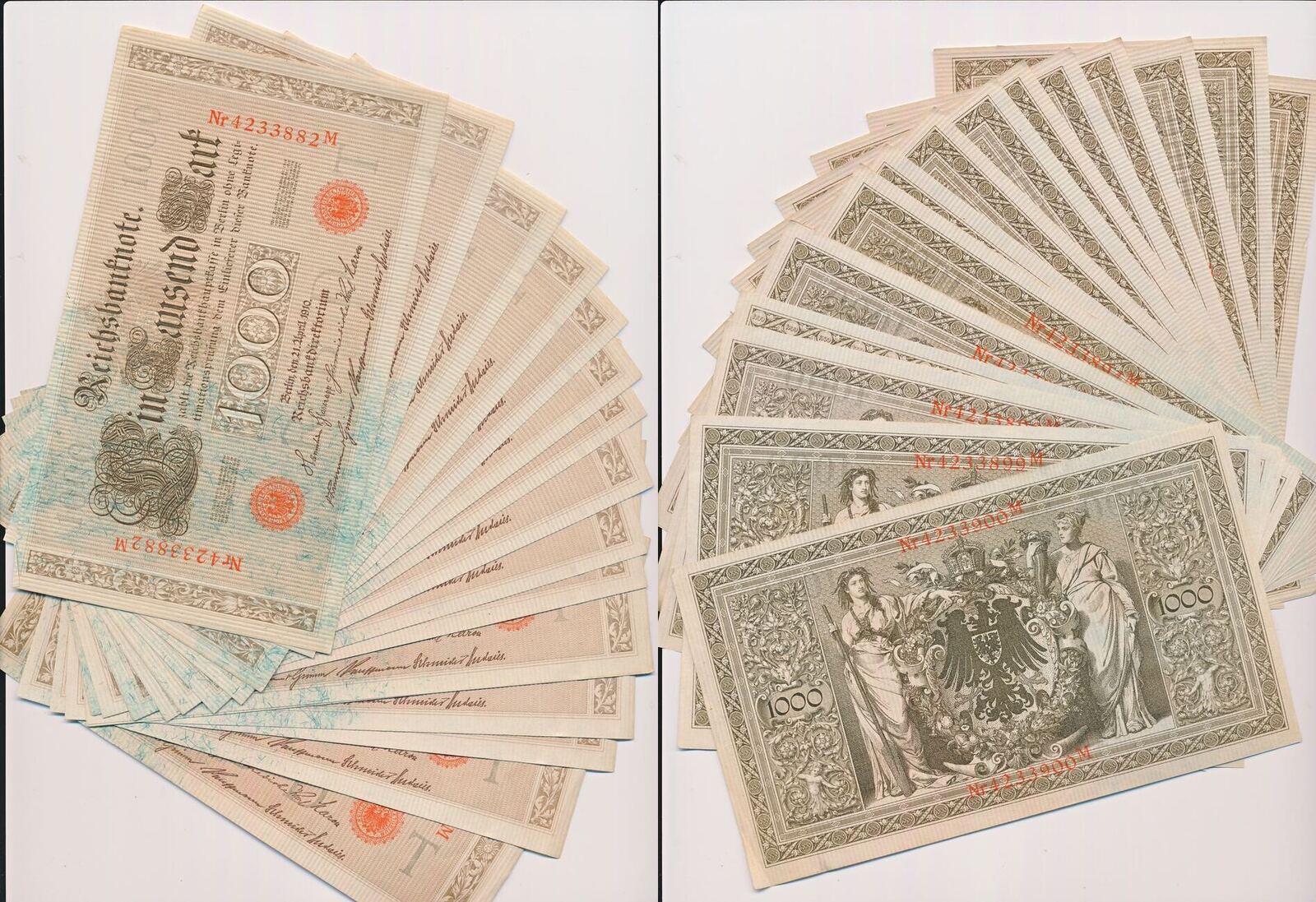 Deutschland Deutsches Reich 1000 Mark, Reichsbanknote, 19 folgende ...