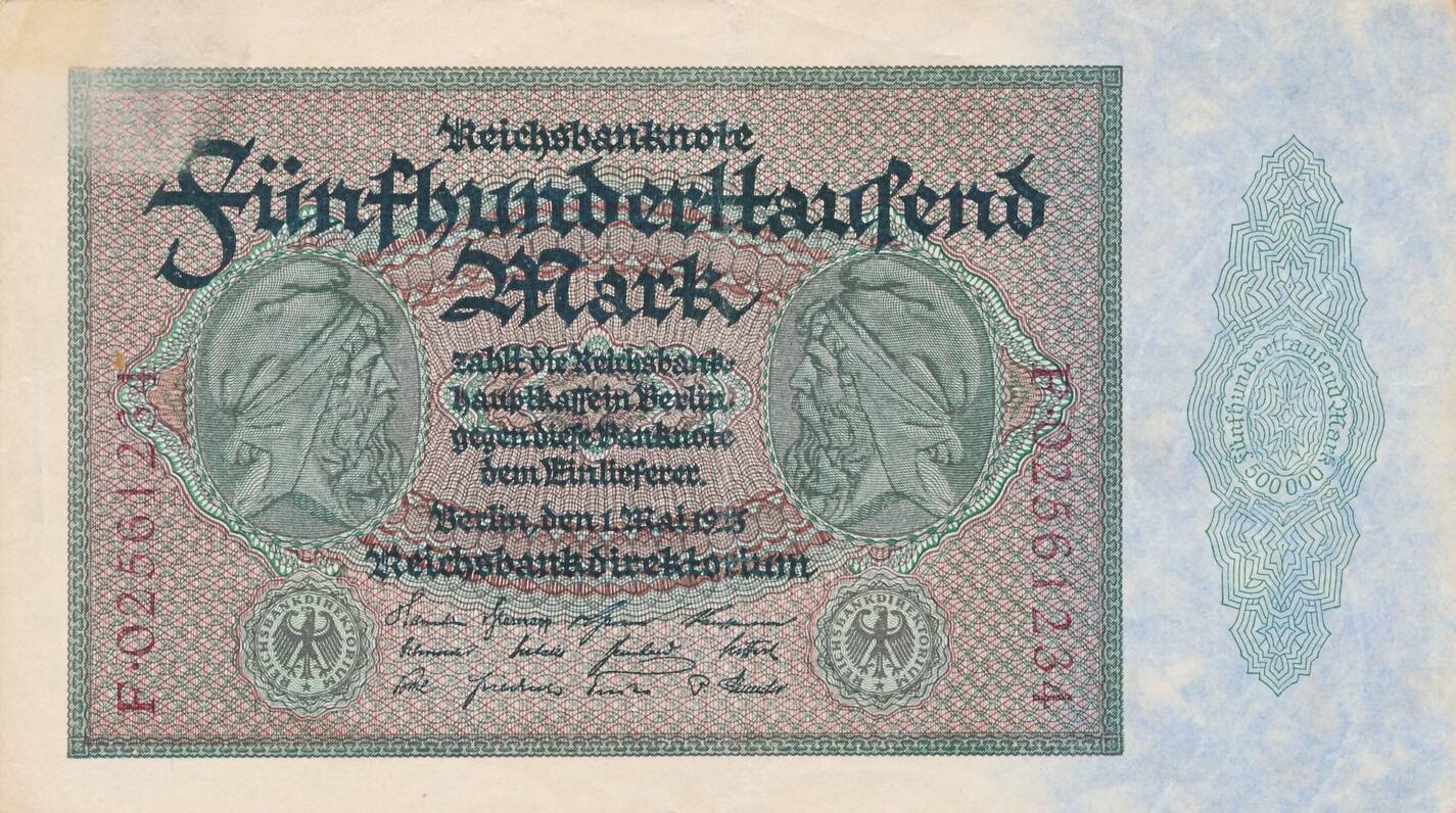 Deutschland Deutsches Reich 500000 Mark Reichsbanknote 1923 KN 8Stellig ...