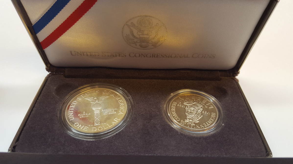 USA Dollar 1989 Two Coin Proof Set " Concress " Polierte Platte | MA-Shops