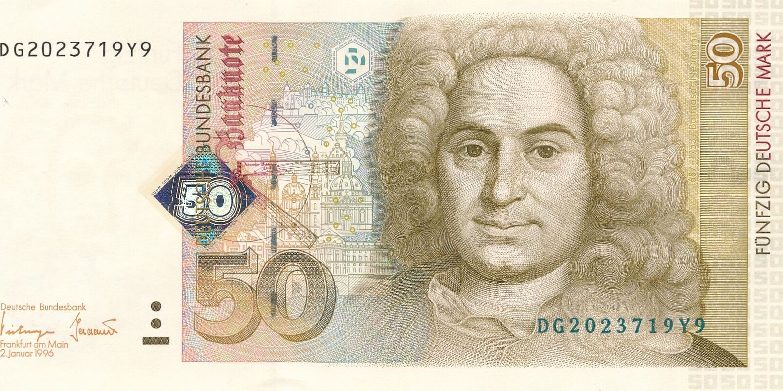Deutschland BRD 50 Deutsche Mark Bundesbanknote 1996 Standardnote ...