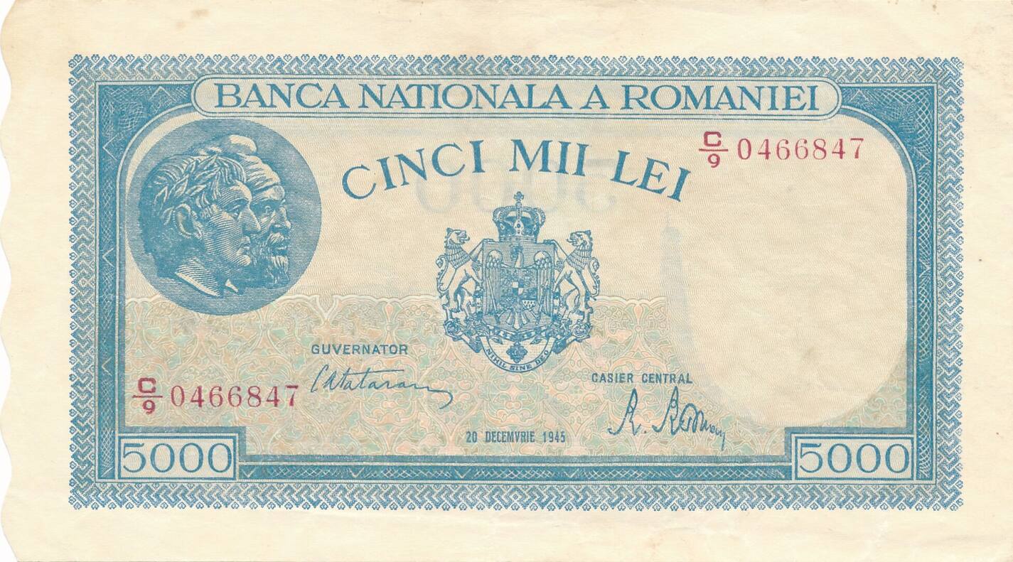 Rumänien 5000 Lei 1945 Romaniei - Cinci Mii Lei II | MA-Shops
