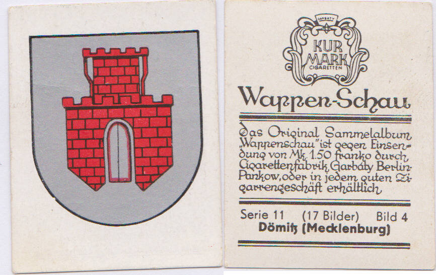 Deutschland-Altdeutschland Wappen-Schau Bild 4 Dömitz (Mecklenburg) kfr ...
