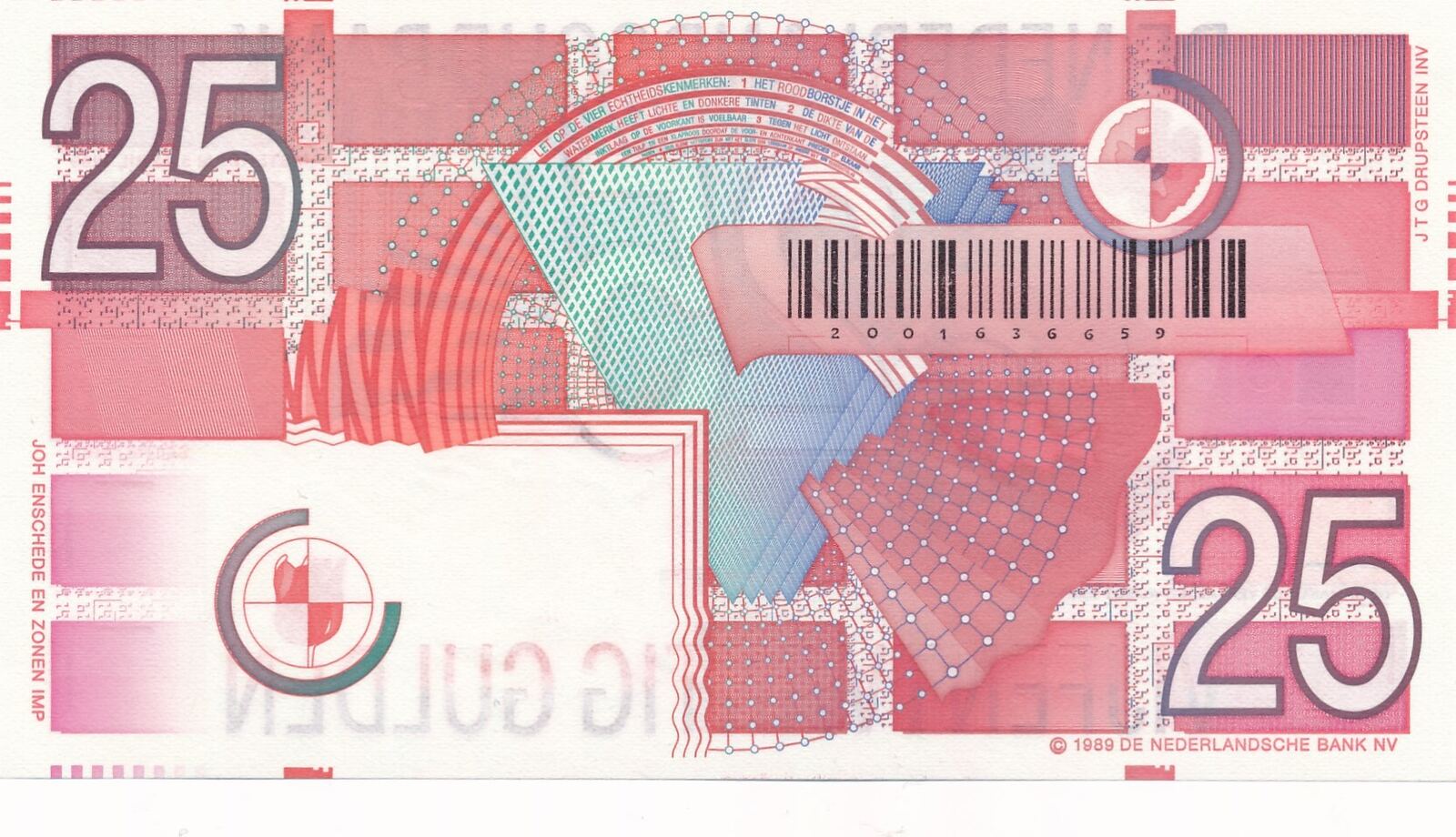 Niederlande 25 Gulden 1989 Vijf En Twintig Gulden unc | MA-Shops