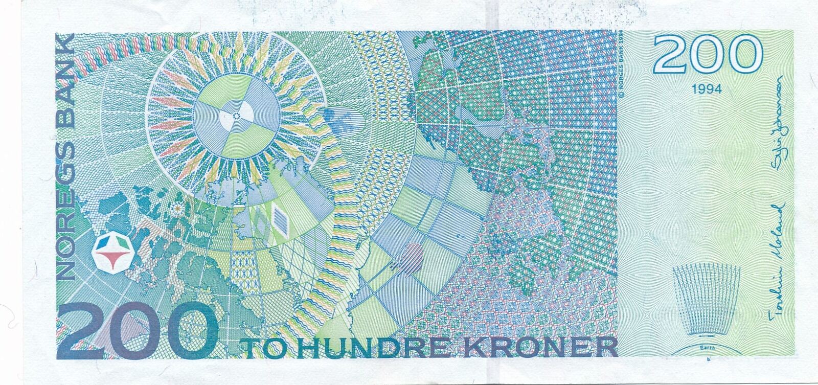 Norwegen 200 Kroner Kronen 1994 To Hundre Kroner, Norges Bank unc ...