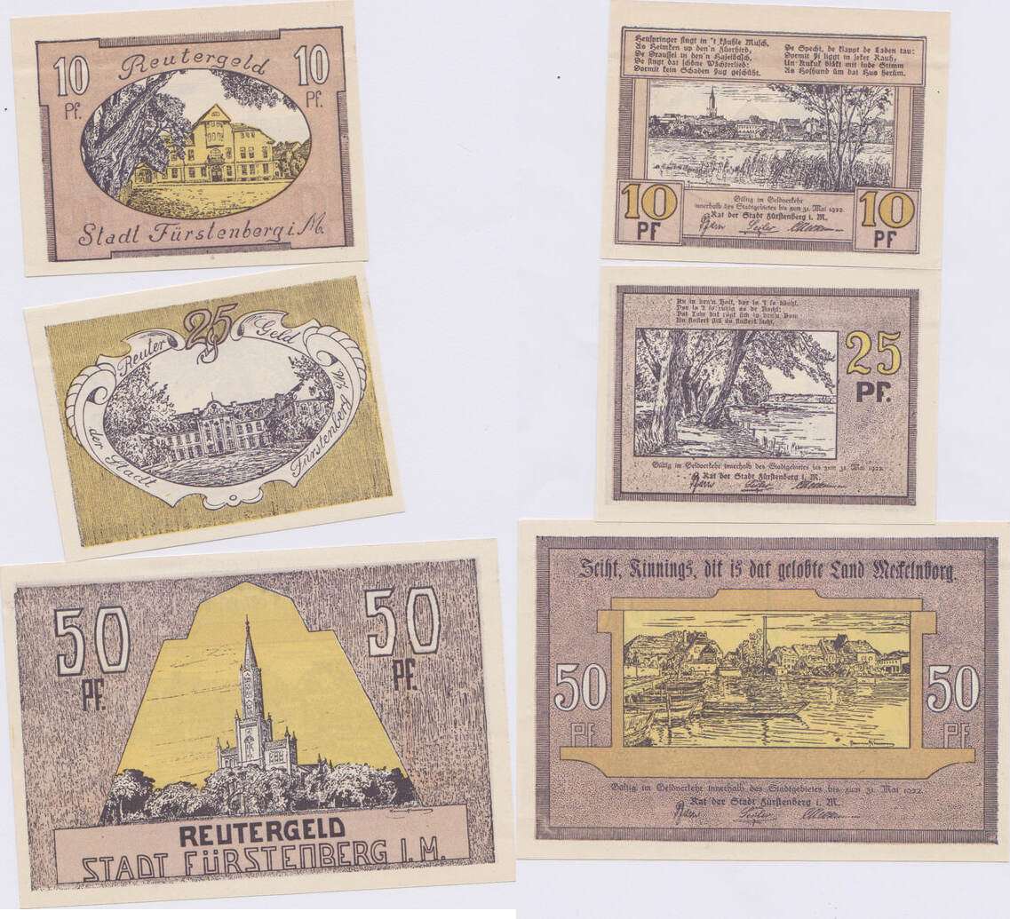 Deutschland-Altdeutschland 1922 Notgeld De 3 Scheine 10, 25 und 50 ...