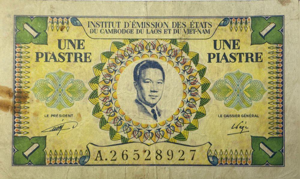 Französisch Indochina 1 Piastre (1953) vorne König Shihanuk II- | MA-Shops