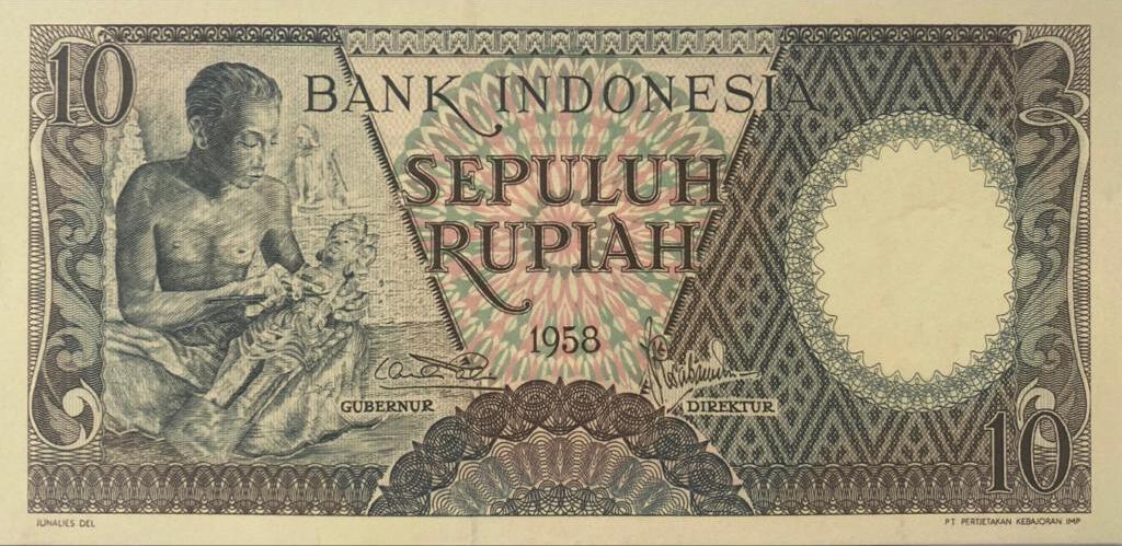 Indonesien 10 Rupiah 1958 CARVER I- | MA-Shops