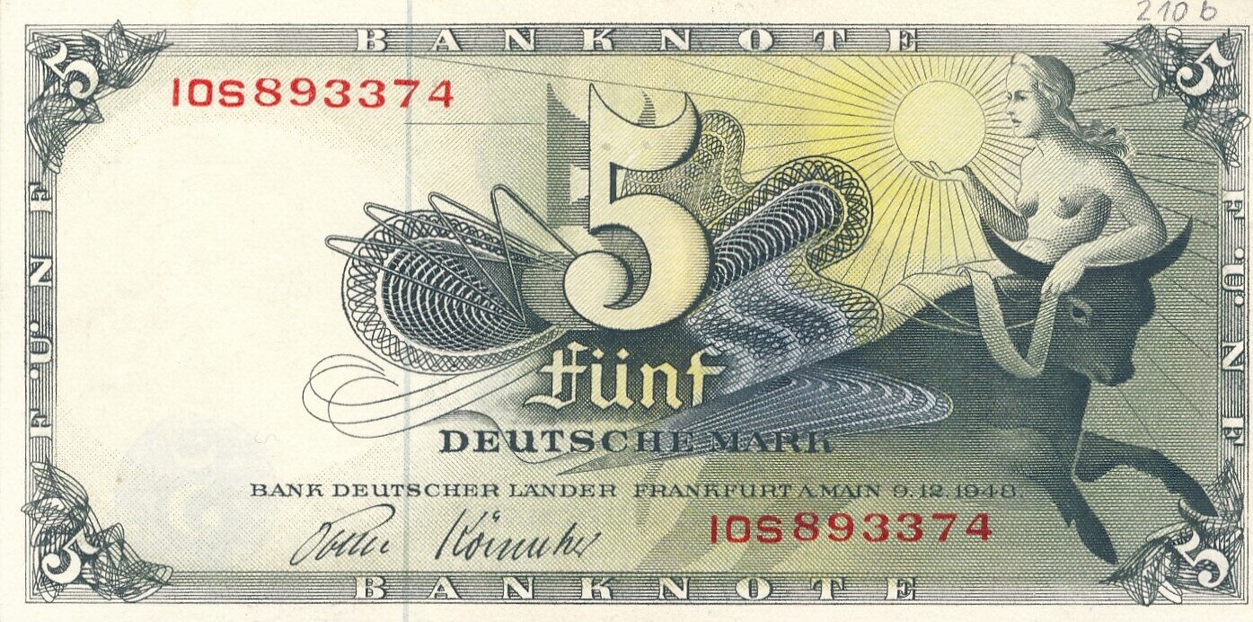 Deutschland BRD Bank Deutscher Länder 5 Deutsche Mark, DM 1948 unc | MA ...