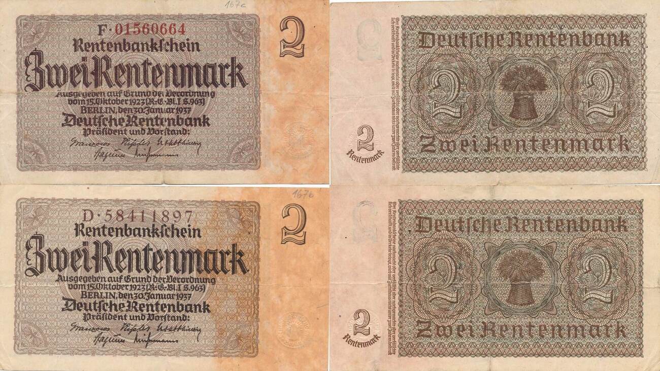 Deutsches Reich Deutschland Weimarer Republik 2 Rentenmark ...