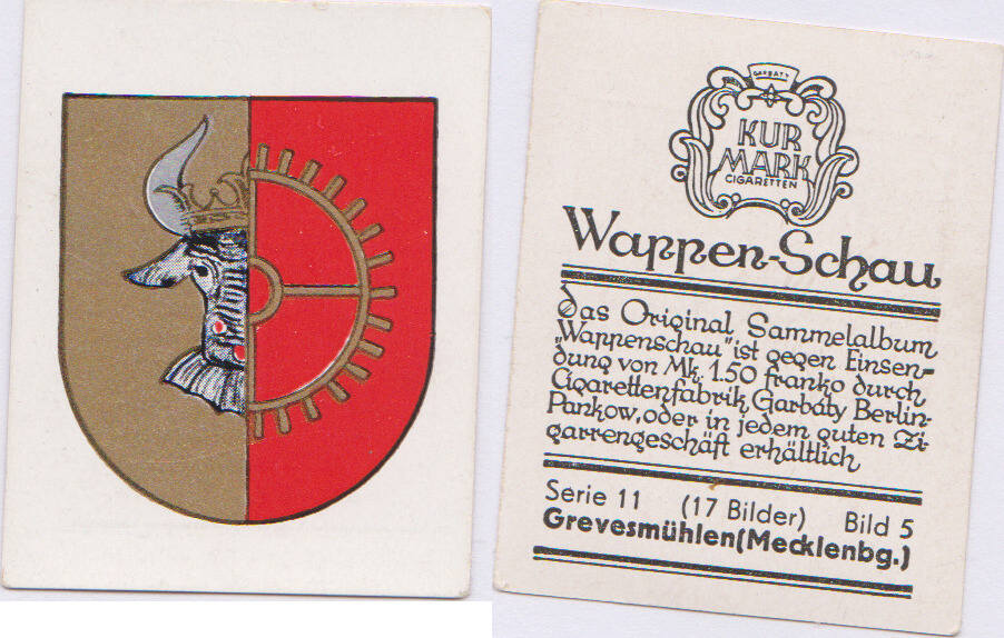Deutschland-Altdeutschland Wappen-Schau Serie 11 Bild 5 Grevesmühlen ...