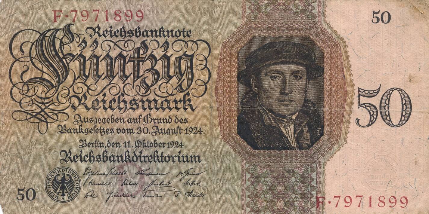 Deutsches Reich Deutschland Weimarer Republik 50 Mark, Reichsmark ...