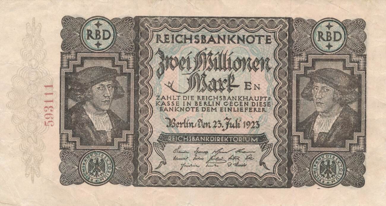 Deutsches Reich Deutschland Weimarer Republik 2 Millionen Mark ...