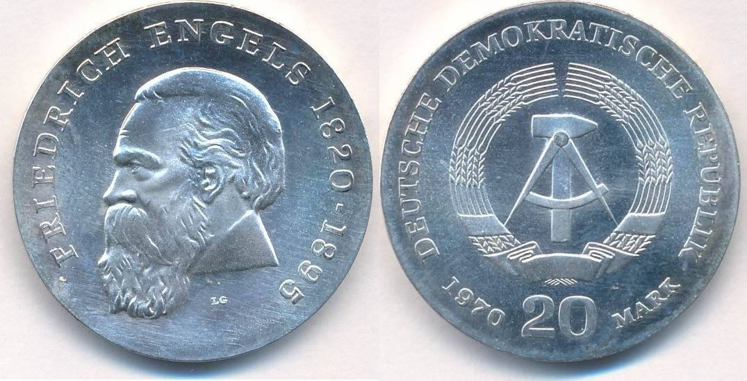 DDR 20 Mark 1970 Friedrich Engels Stempelglanz | MA-Shops