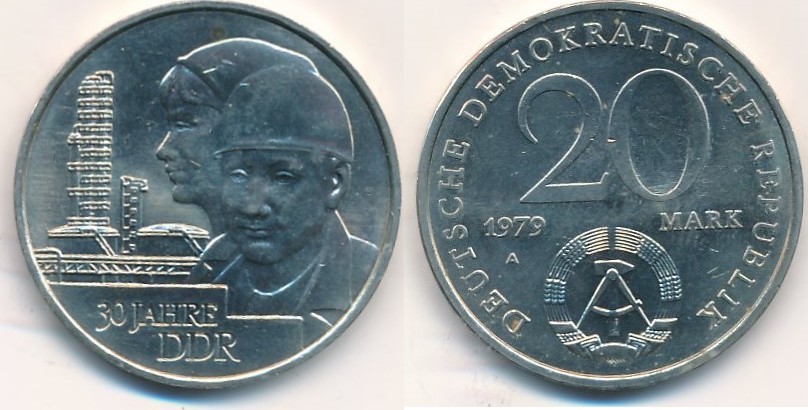 20 Mark 1979 30 Jahre DDR vorzüglich-stempelglanz | MA-Shops