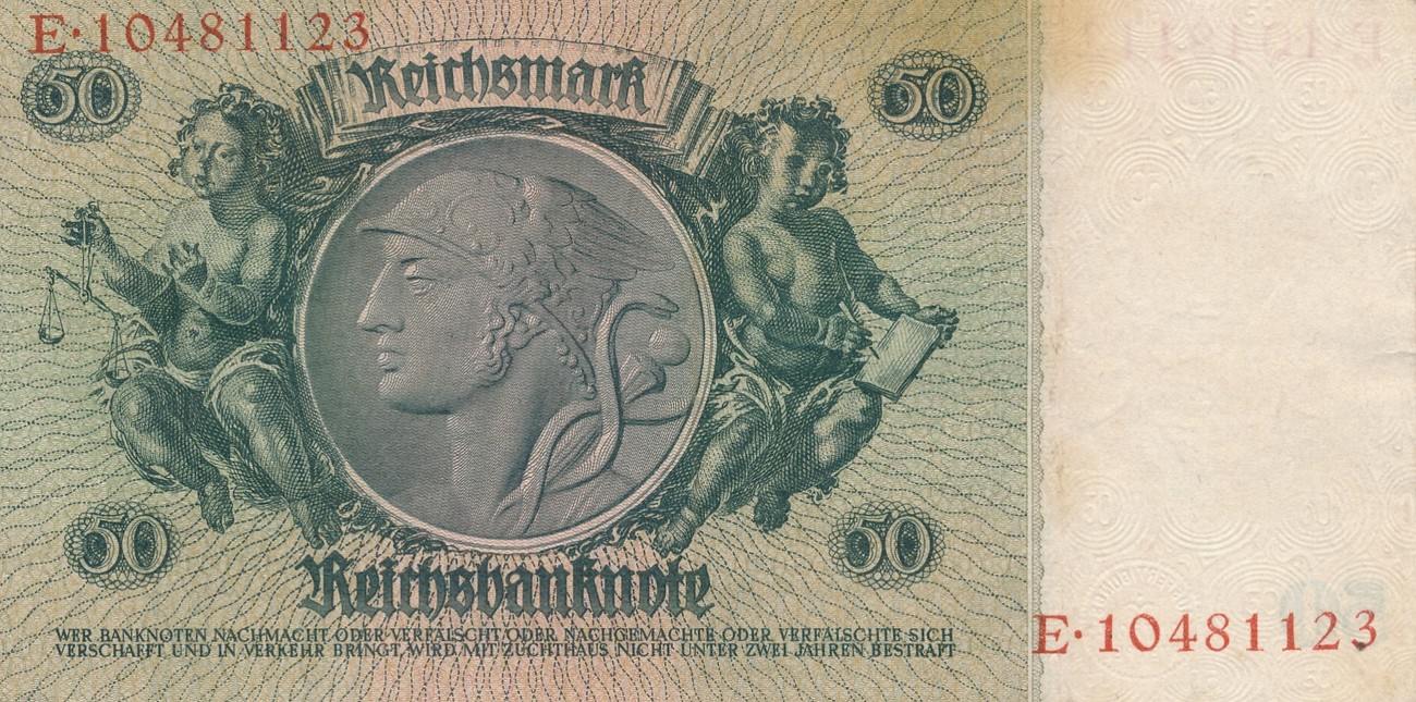Deutschland 50 Reichsmark 1933 Reichsbanknote Udr.-Bst. X Serie E Kn 7 ...