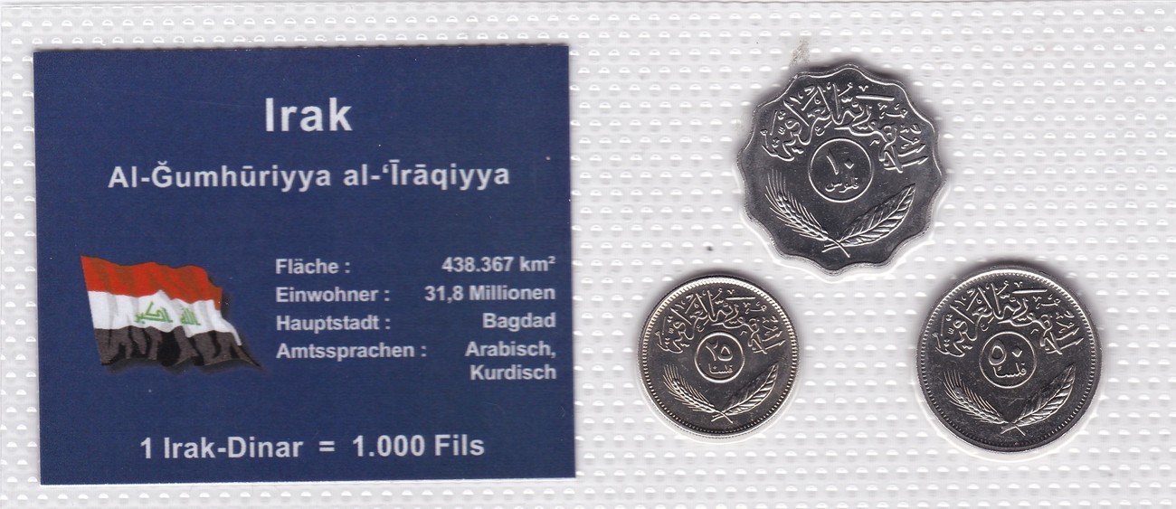 Irak Fils Münzen Set Dinar Al-Cumhuriyya al-Iraqiyya original ...