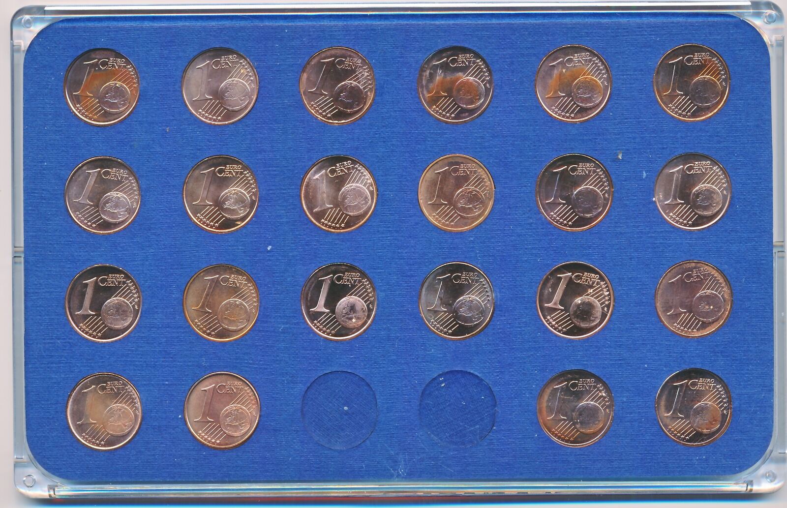 Euro Länder 22x 1 Cent 199 2001 2002, 2005, 200 22 Münzen,DEutschland ...