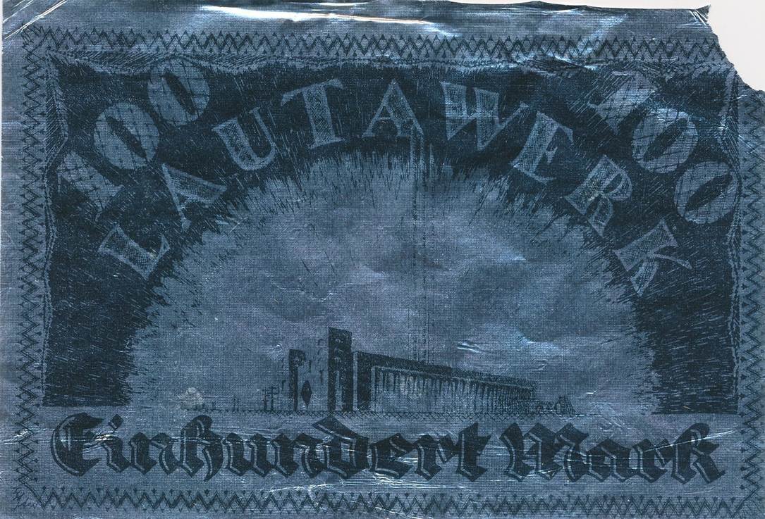 Deutschland 100 Mark 1922 Lautawerk Aluminiumfolie Banknote,Silbern ...