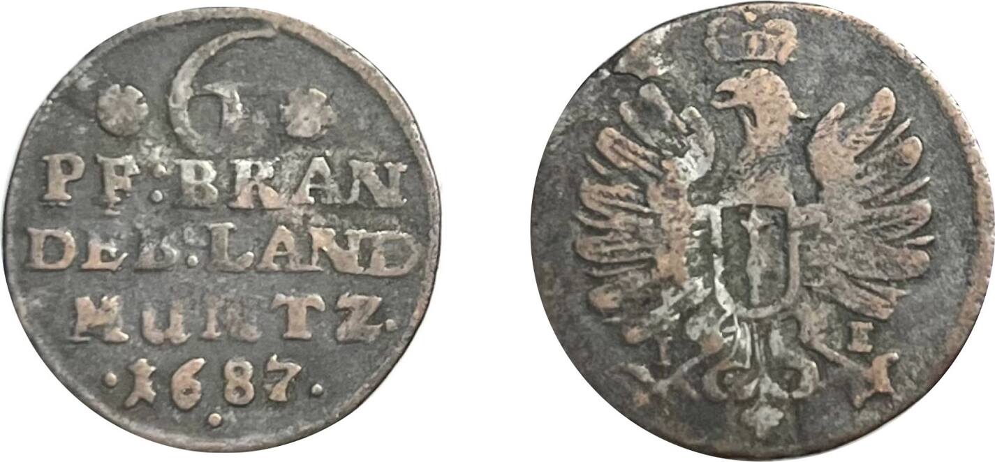 Altdeutschland/ Preussen 6 Pfennig 1687 ss | MA-Shops