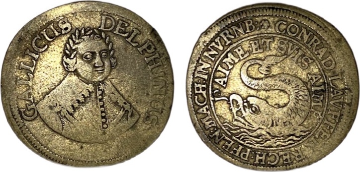 Nürnberger Rechenpfennige Jeton GALLICUS DELPHINUS,Conrad Lauffer ss ...