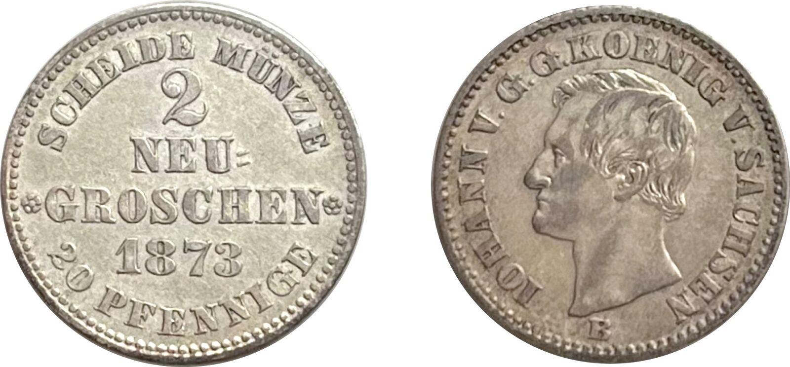 Altdeutschland/ Sachsen 2 Neugroschen 1873 ss | MA-Shops