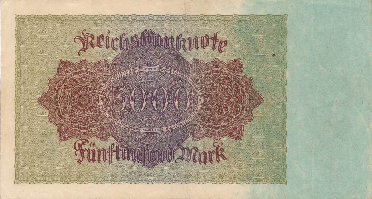 Deutsches Reich Deutschland 5000 Mark 1922 Serie: F III | MA-Shops