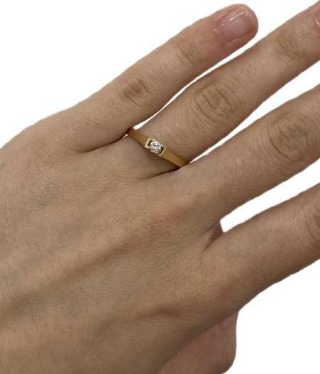 Goldschmuck Solitärring, 14K, 585er Gold Ring Goldring mit Brillant 0,10 Ct mit normalen ...