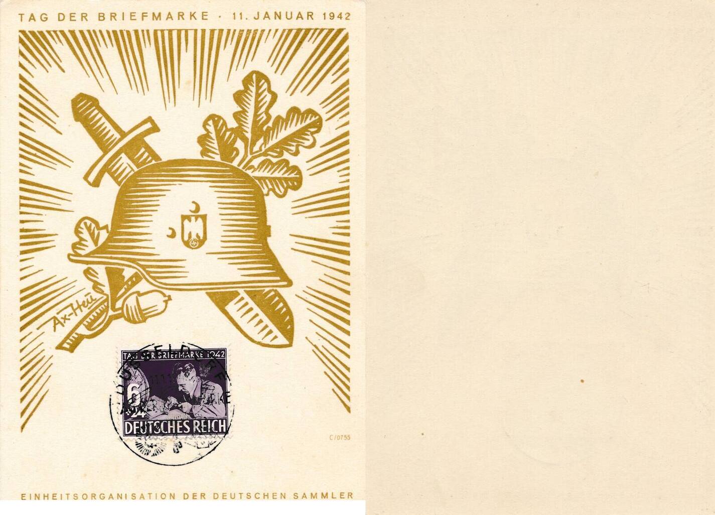 Deutschland Drittes Reich, Deutsches Reich Postkarte Propaganda Tag der ...