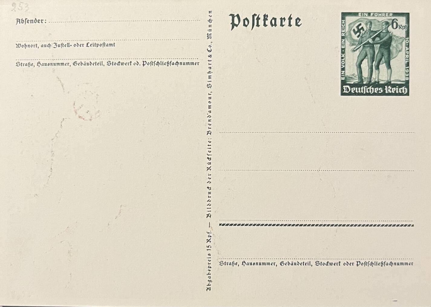 Drittes Reich, Deutschland Postkarte, Propaganda 13. März 1938, Ein ...
