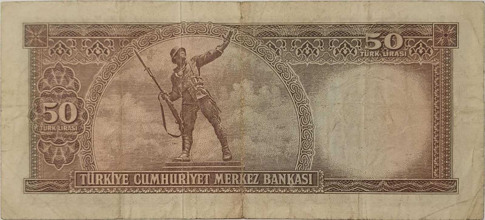 Türkei 50 Lira 1971-1979 Banknote, E5 7. Tertip II- | MA-Shops
