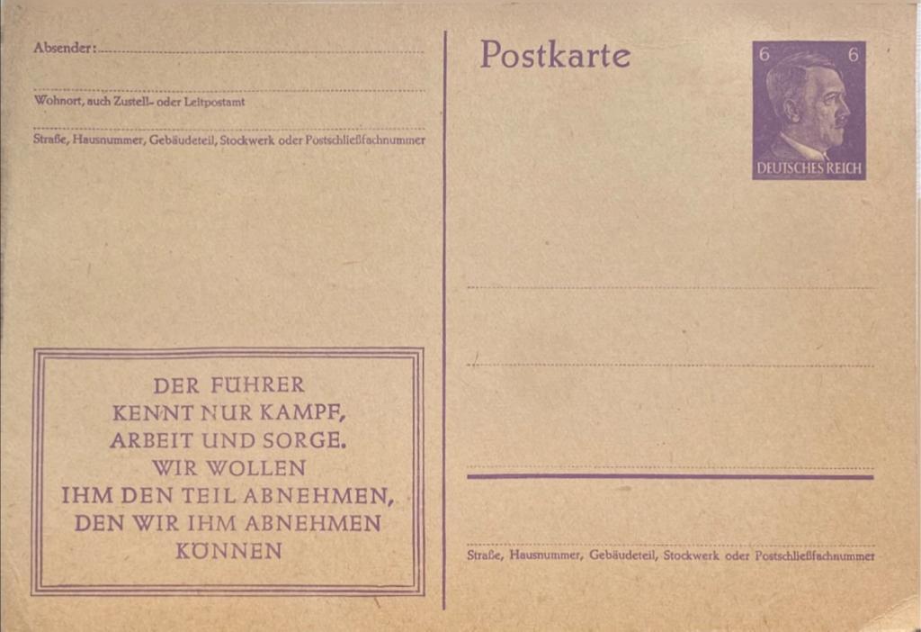 Deutschland, Drittes Reich Postkarte/Ganzsachen Der Führer kennt nur ...
