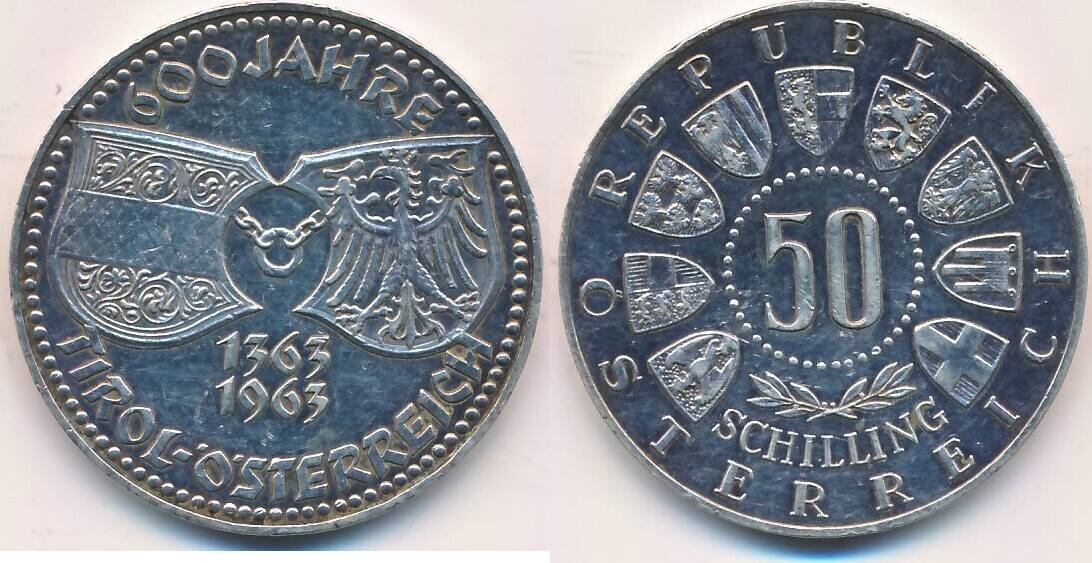 Österreich 50 Schilling 1963 Tirol vz | MA-Shops