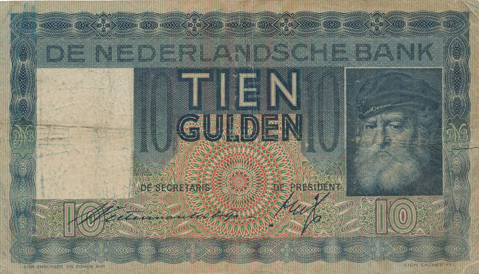 Niederlande 10 Gulden 22.06. 1937 Tien Gulden, Serie LY III | MA-Shops