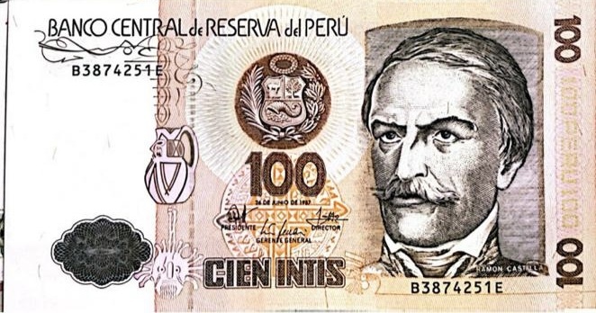 Peru 100 Intis 1987 Banknote I+ | MA-Shops