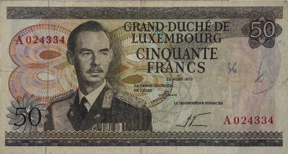 Luxemburg 50 Francs 1972 Banknote III | MA-Shops