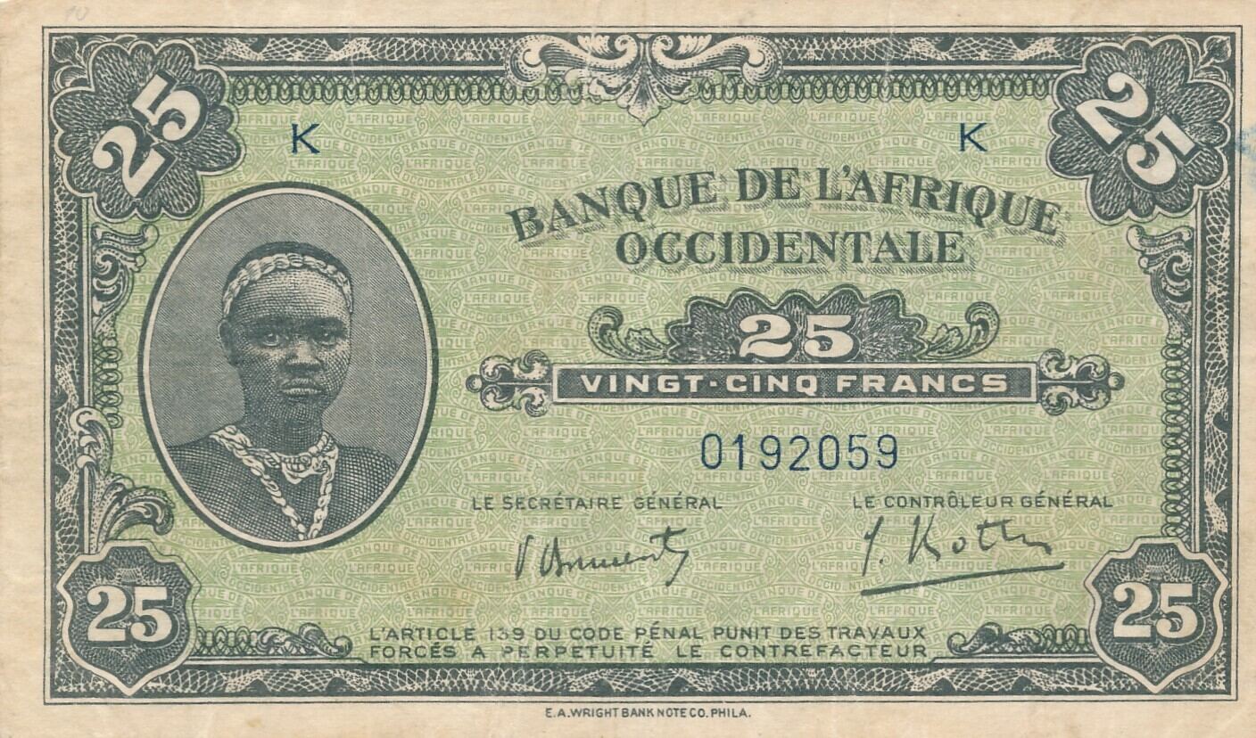 Französisch Westafrika / French West Africa 25 Francs 1942 II- | MA-Shops