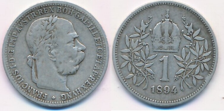 Österreich 1 Korona Krone 1894 Franz Joseph I. (1848-1916) s-ss | MA-Shops