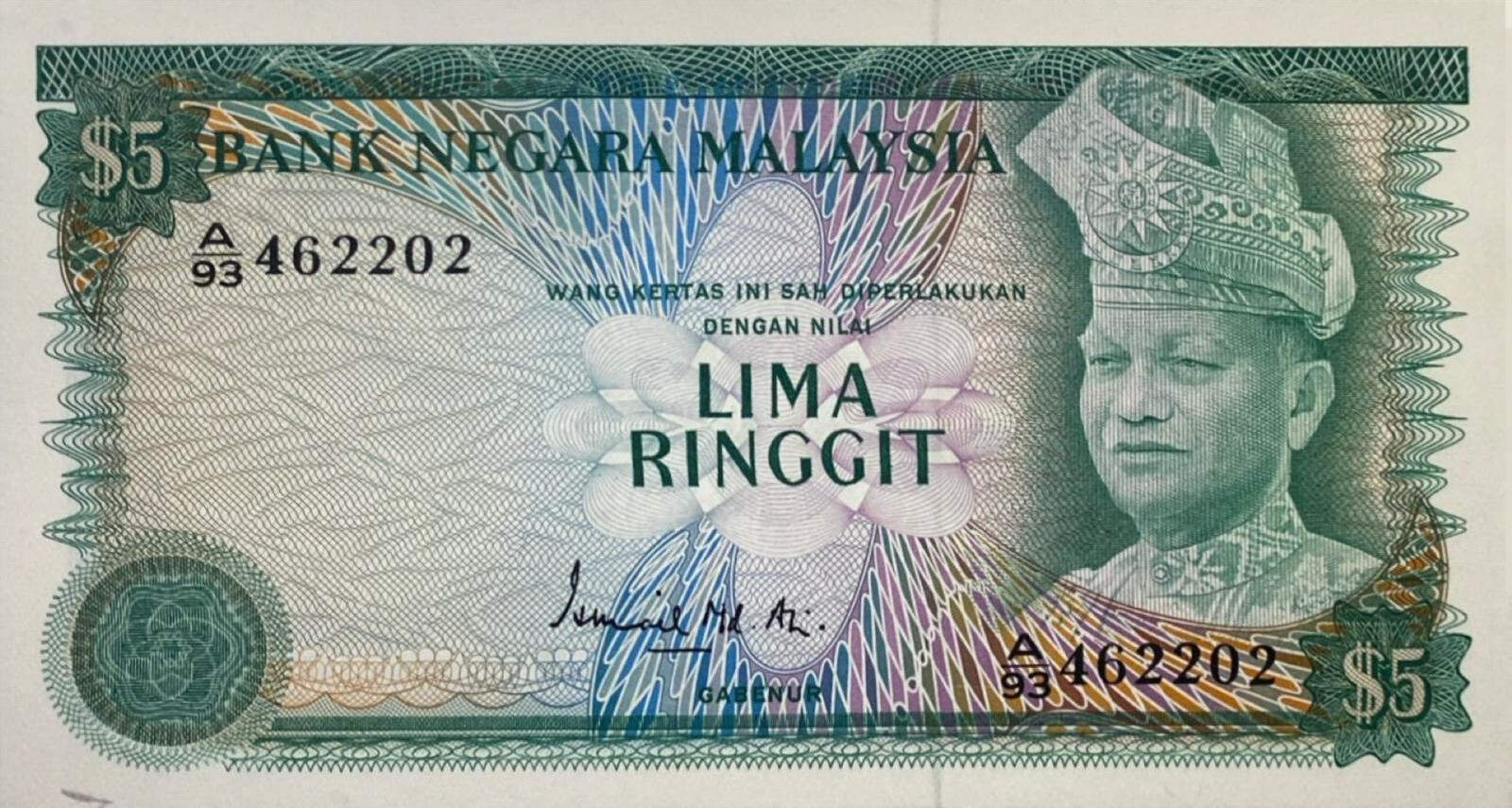 Malaya-Malaysia 5 Ringgit o.D.(1976) Banknote I | MA-Shops