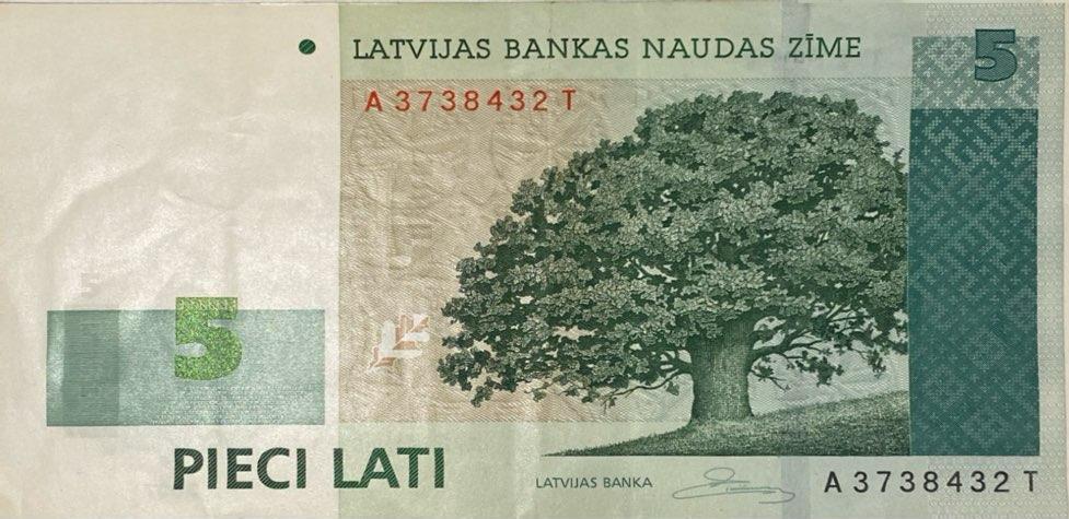 Latvia, Lettland 5 Lati 2007 Banknote II- | MA-Shops