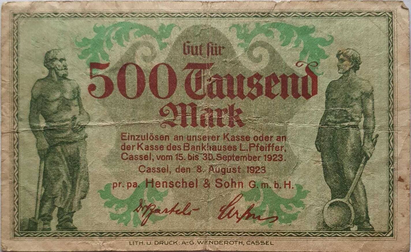 Deutschland Deutsches Reich 500.000 Mark 1923 Notgeld Bankhause L ...