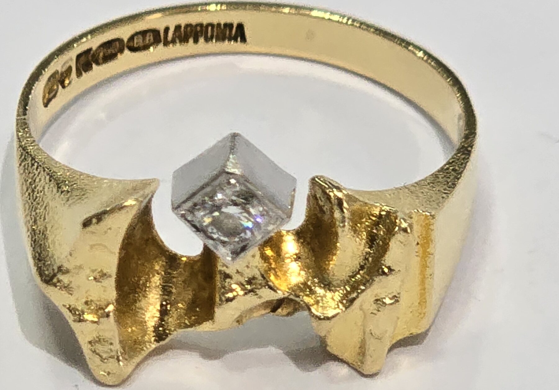 Goldschmuck Gelbgold Lapponia 18K 750er Gold Ring mit Brillant 0,05 Ct ...
