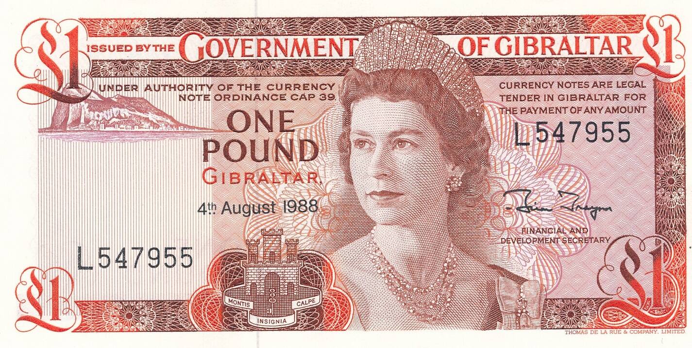 Gibraltar 1 Pound 1988 Banknote unc | MA-Shops
