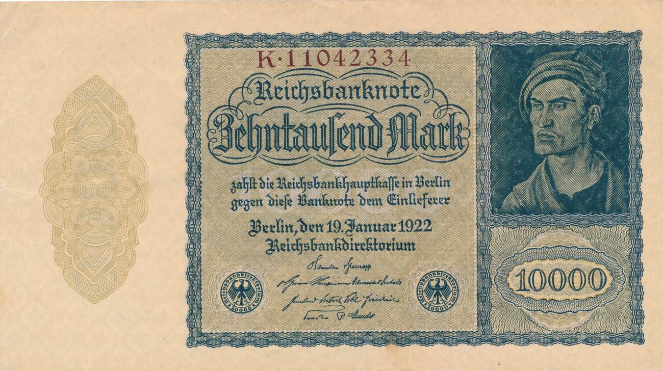 Deutsches Reich Deutschland, Weimarer Republik 10000 Mark ...